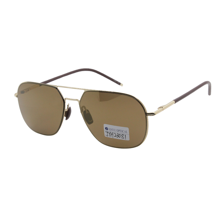 Wholesale Polarized Luxury Protection Double Bridge Metal Square Sunglasses For Men Jiayu